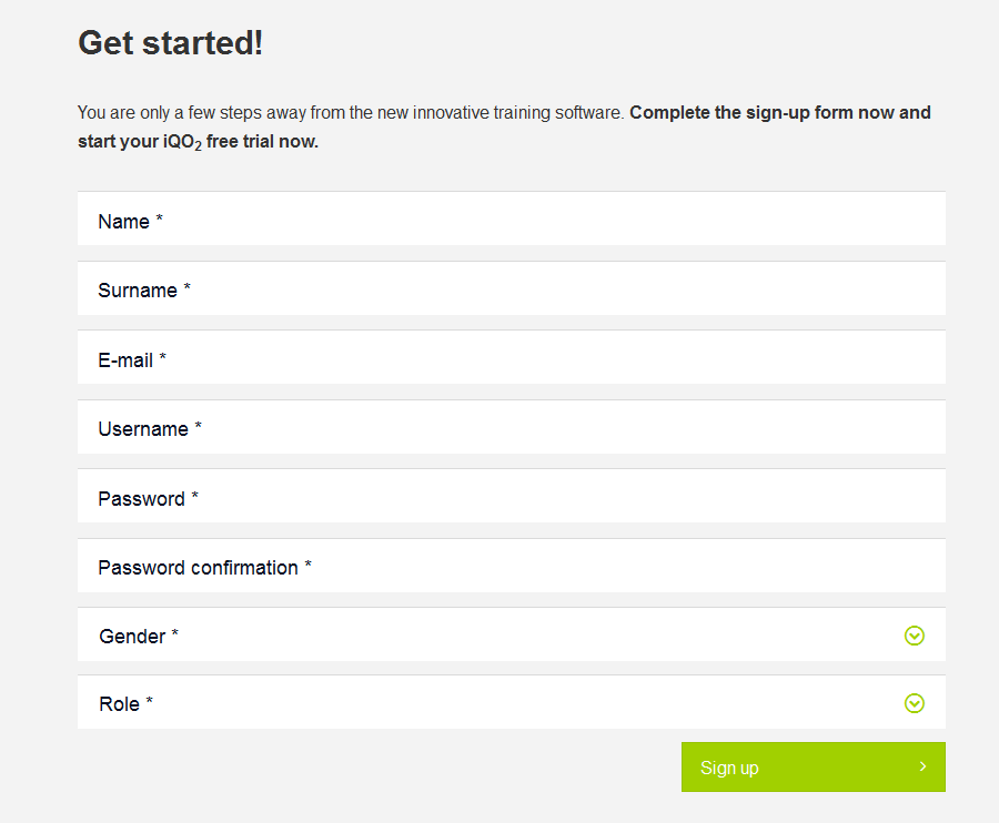 How do I sign up for iQO2? – iQO2